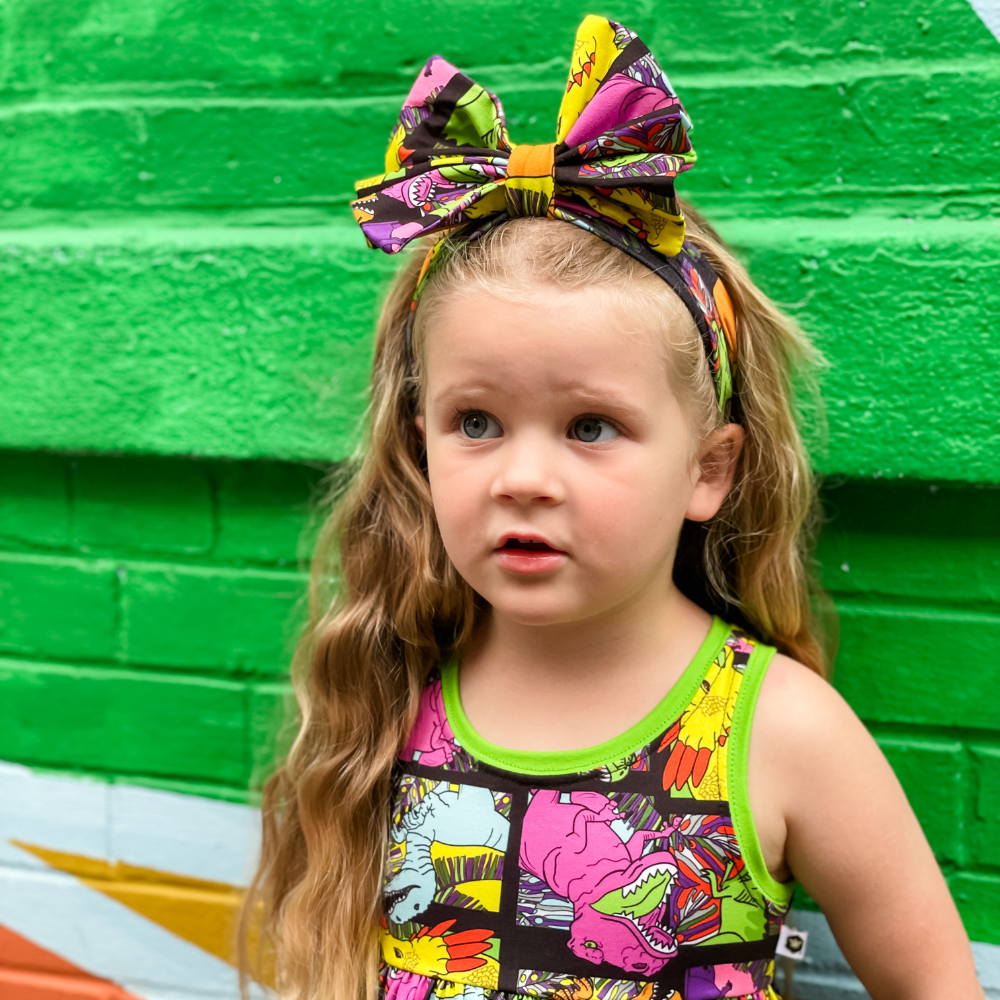 Big Bow Headband - Rad Raptor – bumblitostore